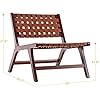 Amazon.com: IDEALISMLIVING Woven Leather Accent Chair, Solid Wood Mid ...