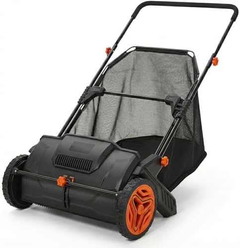 Amazon.com: Hand Push Lawn Sweeper, 21" Sweeping Width Floor Sweeper ...