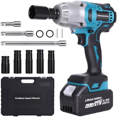 LAKIX 1/2 Impact Wrench Cordless, Impact Gun Torque 480 Ft-lbs(650N.m ...