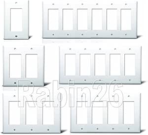 Decora GFCI Plastic Wall Cover Plate 1 Gang, 2 Gang, 3 Gang, 4 Gang, 5 ...