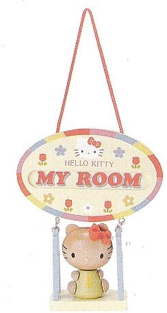 Amazon.com: Hello Kitty Wooden Door Sign - Green Dress : Home & Kitchen
