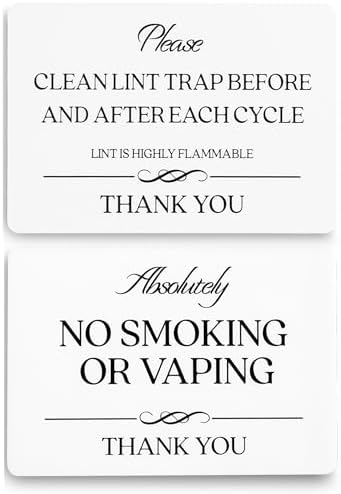 Amazon.com: Clean Lint Trap Sign (Magnet) + Absolutely No Smoking or ...