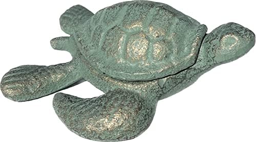 Amazon.com : Top Brass Sea Turtle Key Hider Figurine - Cast Iron Garden ...