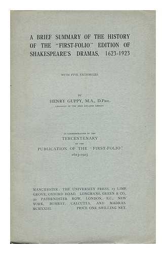 A Brief Summary of the History of the 'First-Folio' Edition of ...