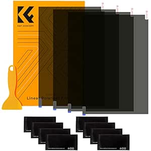 K&F Concept Linear Polarizing Film (4 Pieces) A4 Polarized Film Sheets Optical 20x30cm for ...