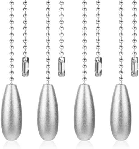 Hariendny 4 Pcs Ceiling Fan Chain Pulls Extension 12 Inches Beaded Ball ...