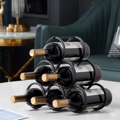 Amazon.com: GeLive Triangle Countertop Wine Rack Freestanding 6 Bottles ...