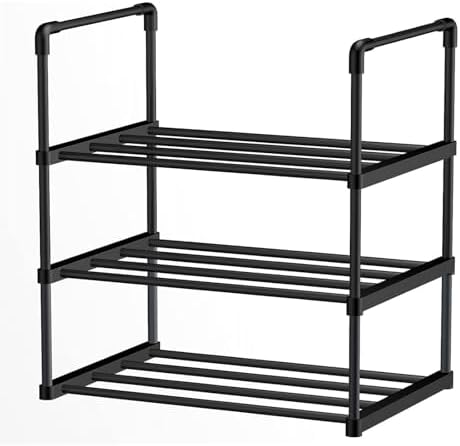 Wadayu Small Metal Shoe Rack, Stackable Shoes Organizer Storage Shelf ...
