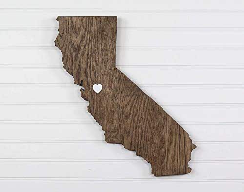 Amazon.com: California State Shape Wood Cutout Sign Custom Handcrafted ...