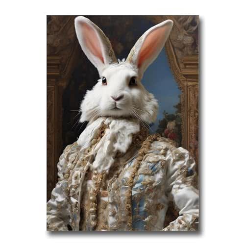 Amazon.com: Rabbit Victorian Portrait prints Aristocratic Animals, Dark ...