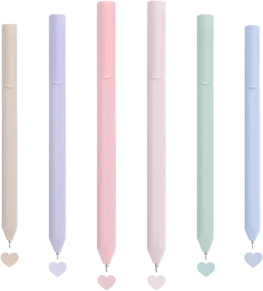 SHAIDOJIO 6PCS Colored Gel Pens, 0.5mm Pastel Gel Pens, Fine Point ...