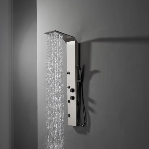 BWE Stainless Steel Shower Panel Tower System Rainfall Shower Head ...