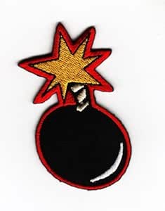 Amazon.com: Sew-on Iron-on Embroidered Patch Cartoon Exploding Bomb ...