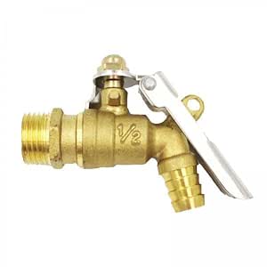 JAZZY PEARLS® 6x1/2 inch Lockable Brass Faucet Dn15 Garden Water Faucet ...