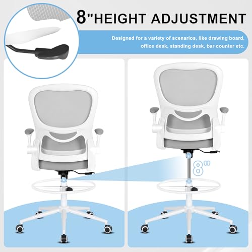 Snapklik.com : Misolant Drafting Chair, Tall Office Chair For Standing ...