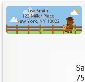 Amazon.com: Little Cowboy Horse - Birthday Party Return Address Labels ...