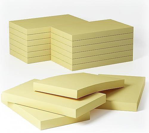 24 Pads- 76 x 127 mm Large Classics Yellow Sticky Notes,Self-Stick Memo ...