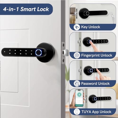 XSpecial Smart Lock, Smart Door Lock Handle, 4-in-1 Electronic ...