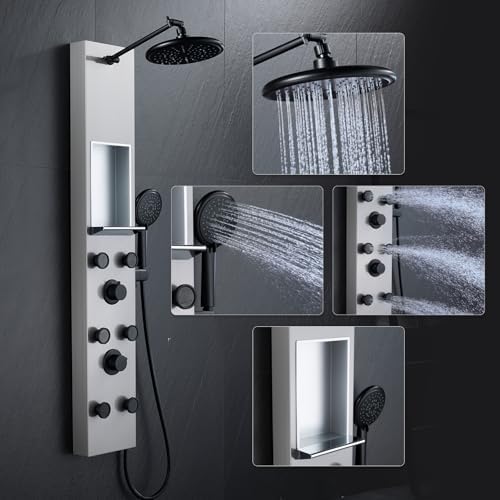 ROVATE Shower Panel Tower System 304 Stainless Steel, Shower Panels ...