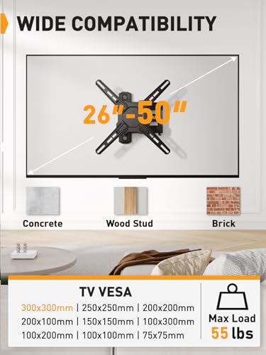 Snapklik.com : Perlegear Full Motion TV Wall Mount For Most 2650 Inch ...