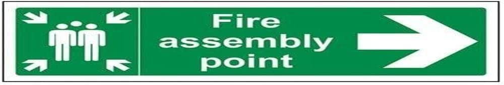 Fire assembly point directional right arrow Safety sign - 1.2mm Rigid ...