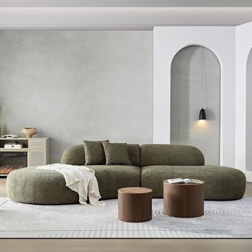 Amazon.com: 135.4" Curved Sofa, Sectional Modern Boucle Couch, 6-Seater ...