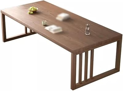 Giantex 48" L Rectangular Wooden Dining Table, Solid Rubber Wood ...