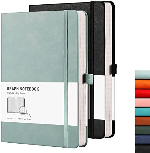RETTACY Graph Paper Notebook A5 2 Pack - 384 Pages Squared Notebook ...
