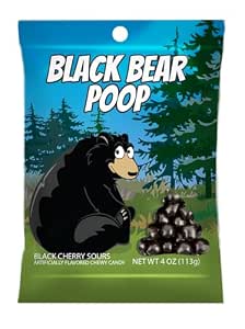 Amazon.com : Amusemints Chewy Sour - Black Bear Poop (4 oz) | Sour ...
