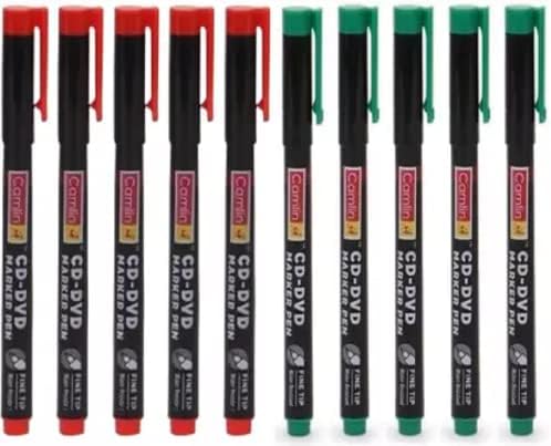 Camlin CD DVD Marker Pen (Set of 10, Red, Green) : Amazon.in: Office ...