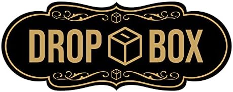 Amazon.com : Designer Drop Box Sign (Black Gold) - Large : Office Products