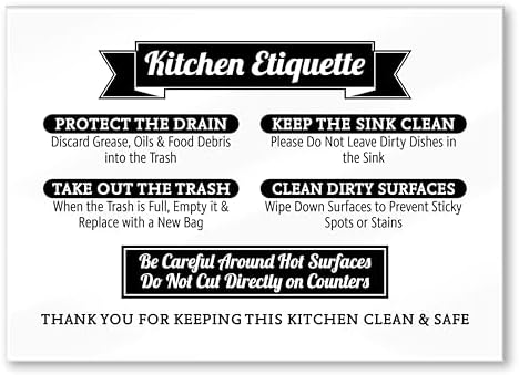 Amazon.com: Andaz Press 4 Pack 4x5 Bathroom and Kitchen Rules Sign ...