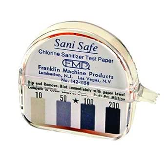 FMP 142-1158, Sani-Safe Chlorine Sanitizer Test Kit, Roll of 15 Feet ...