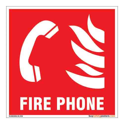 buysafetyposters.com - Fire Phone Sign in English - PVC Sticker ...