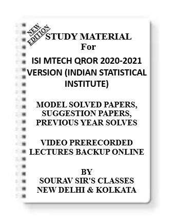 STUDY NOTES MATERIAL ON ISI(Indian Statistical Institute) MTECH QROR ...