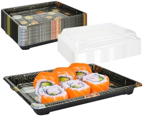 Plastic Buffet Catering Trays, 25 Pcs Sandwich Platter Trays with Lids ...