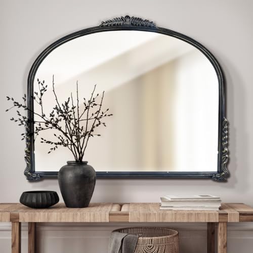Amazon.com: WAMIRRO Arched Mirror,Black Traditional Vintage Ornate ...