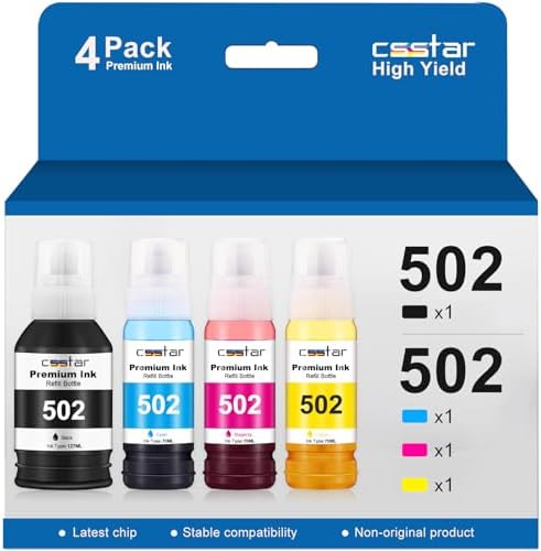 Epson 502 EcoTank Auto-Stop Ink Bottle, Colour Combo Pack (T502520 ...