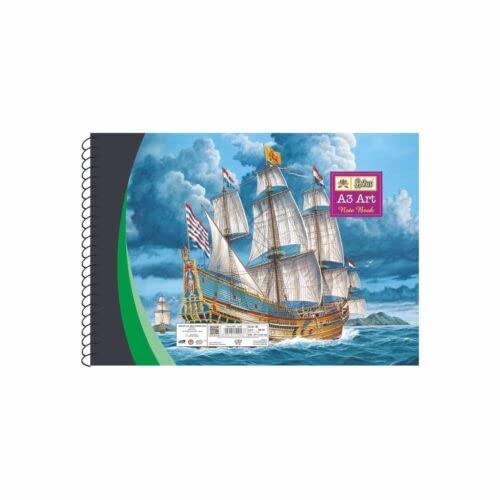 Lotus Art A3 Size Spiral Sketch Book, Natural Shade 80-Pages, 115 GSM ...