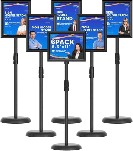Amazon.com: 6 Pack Floor Standing Sign Holder 8.5 x 11 Inch, Adjustable ...