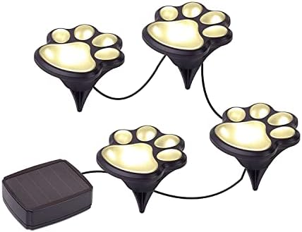 Amazon.com : PAW PRINT GARDEN LIGHTING Solar LED Decorative Set of 4 ...