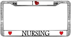 Amazon.com: GND I Love Nursing Shiny License Plate Frame Nurse Life ...