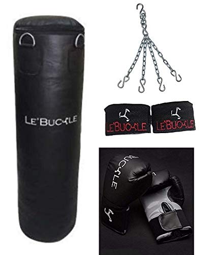 Buy Le Buckle PU Leather Filled Heavy Punching Bag with Hanging Chain ...