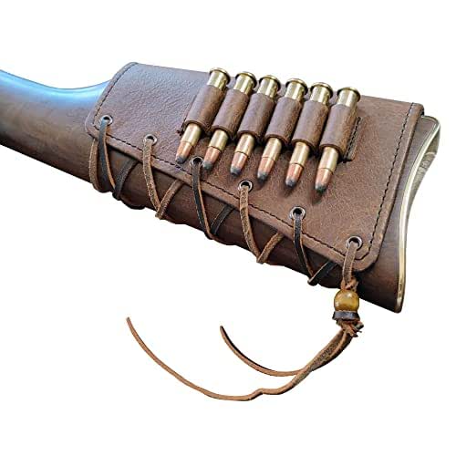 Amazon.com: Rustic Leather Buttstock Cover with Cartridge Holders Ammo ...