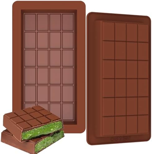 CHANCCI Chocolate Bar Moulds Silicone,2 PCS Deep Chocolate Bar Mould ...