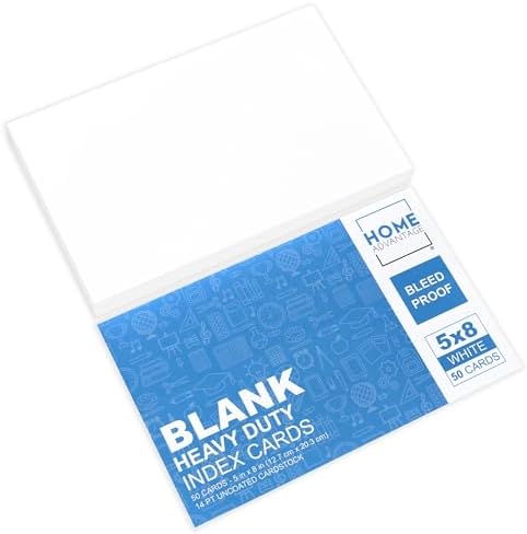 Amazon.com : 50 Blank 4"x6" Heavy Duty 14pt Index Cards, Postcards ...