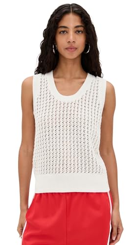 Varley Women's Ferns Open Knit Tank, Snow White, S at Amazon