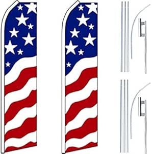 Amazon.com : 2 Swooper Flutter Feather Flags plus 2 Poles & Ground ...