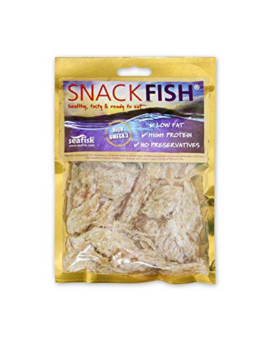 5 x bags of Snackfish 50g, Dried Cod Fish Flakes Snack, Natural product ...