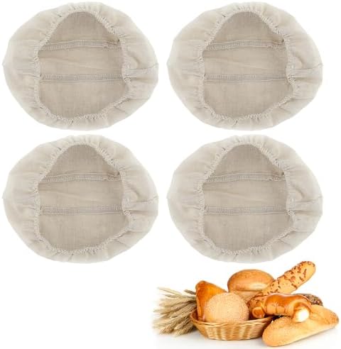 Amazon.com: Prasacco 4 Pieces 10 Inch Oval Bread Banneton Liner Cloth ...